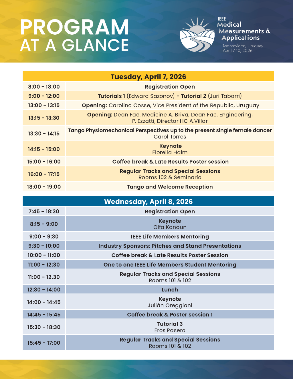 Program at a Glance | MeMeA 2026